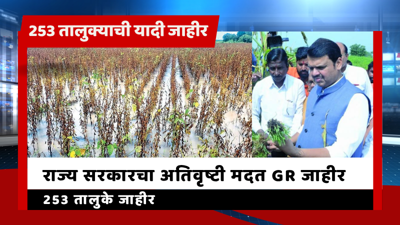 अतिवृष्टी मदत GR 2025 : महाराष्ट्रातील 31 जिल्ह्यांतील 253 तालुके जाहीर; - Krushi Kranti